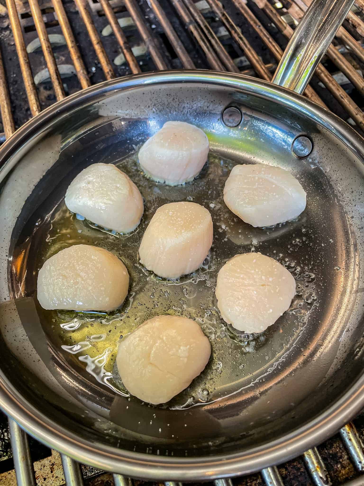 Scallops with Charred Jalapeno Pesto - Beach Girl Grills