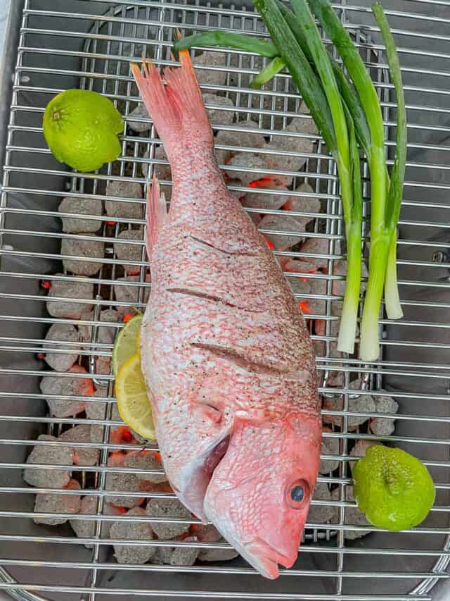 Grilled Whole Snapper with Escovitch Sauce - Beach Girl Grills