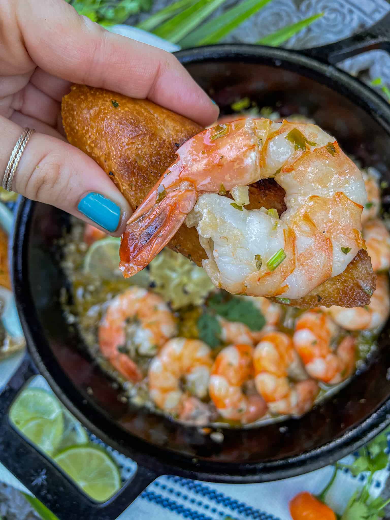 Caribbean Shrimp Scampi - Beach Girl Grills