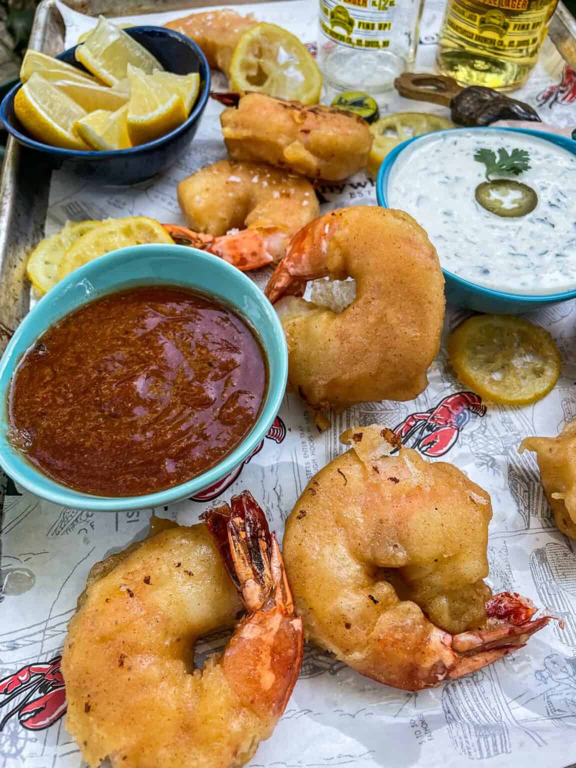Crispy Beer Battered Fried Shrimp - Beach Girl Grills